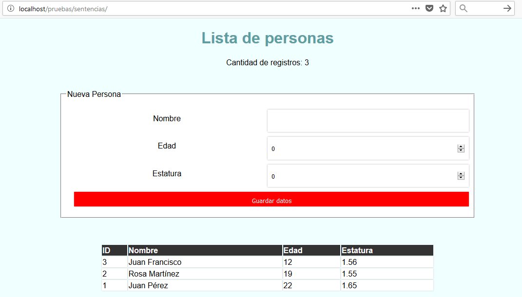 Sentencias preparadas en PHP y MySQL con ejemplos, Parte 2 | Cable Naranja Sentencias preparadas en PHP y MySQL con ejemplos, Parte 2 | Cable Naranja