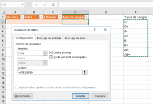 Validación de datos en Excel | Cable Naranja