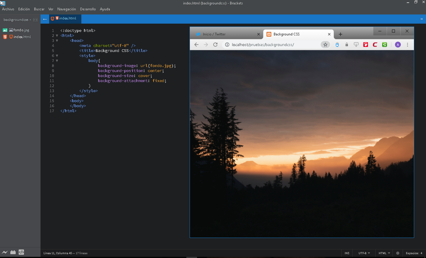 Como colocar imágenes de fondo con CSS | Cable Naranja