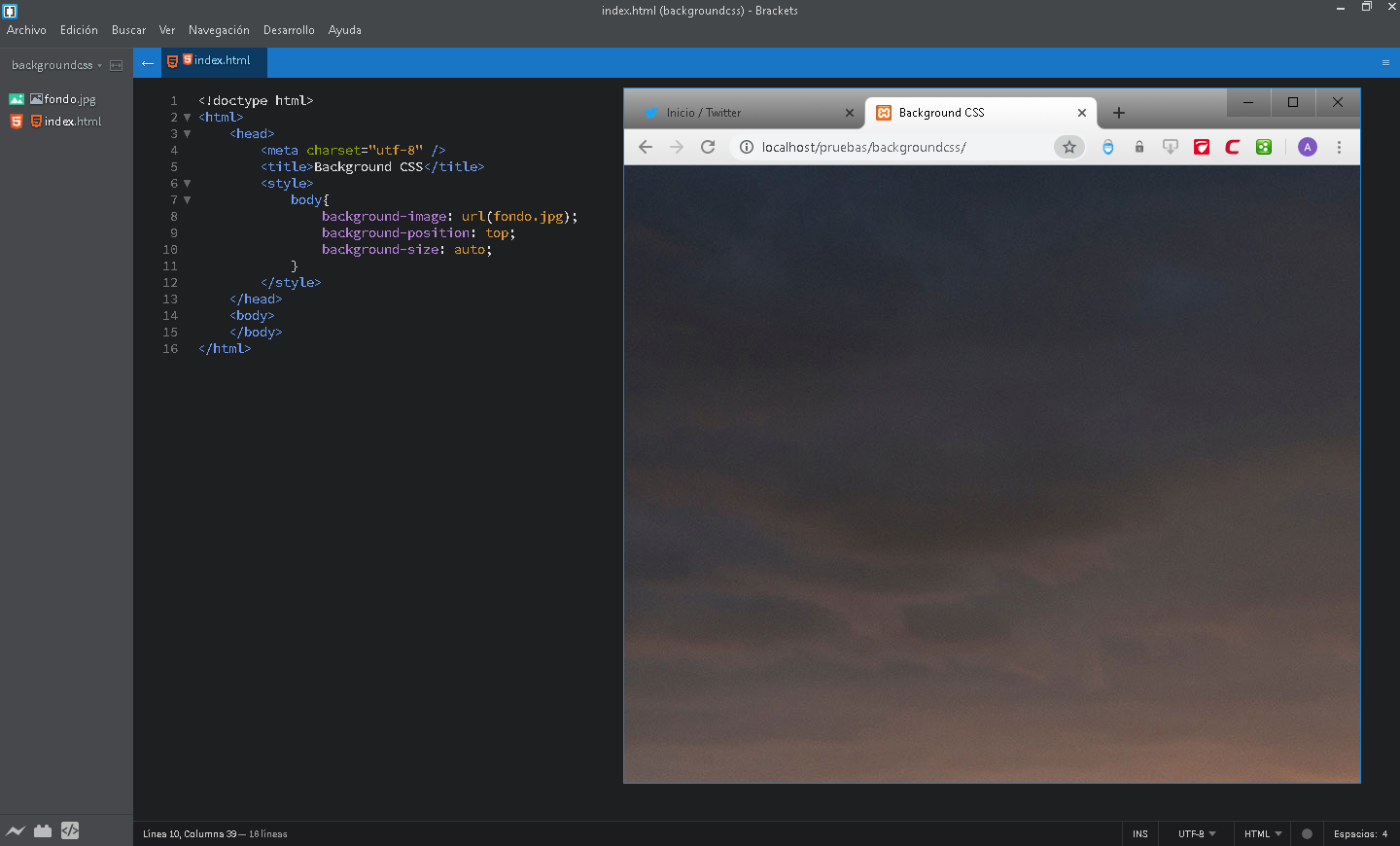 Como colocar imágenes de fondo con CSS | Cable Naranja